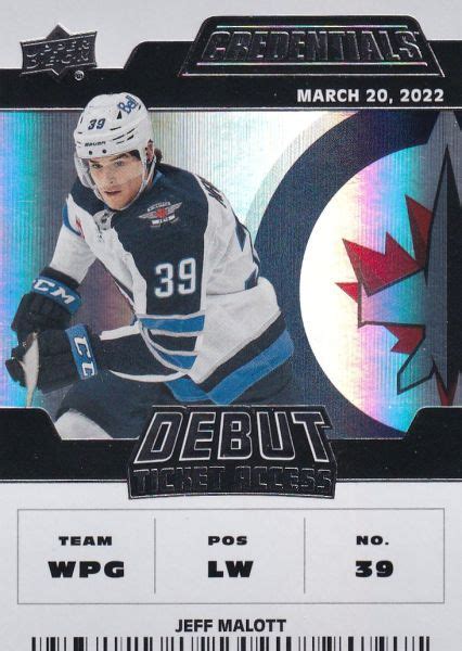 Insert Rc Karta Jeff Malott 22 23 Credentials Debut Ticket Access 999