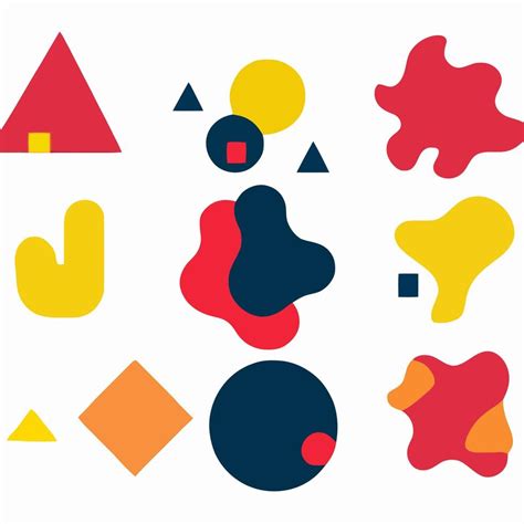 Abstract Geometric Shapes Set Abstract Blotch Shape Pastel Color Doodle Bundle For Fashion