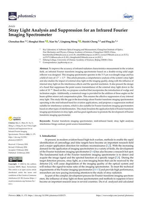 Pdf Stray Light Analysis And Suppression For An Infrared Fourier