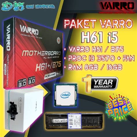 Jual Paket Proc I Gen Ram Mobo Varro H Proc Core I Ghz Ram Gb Gb