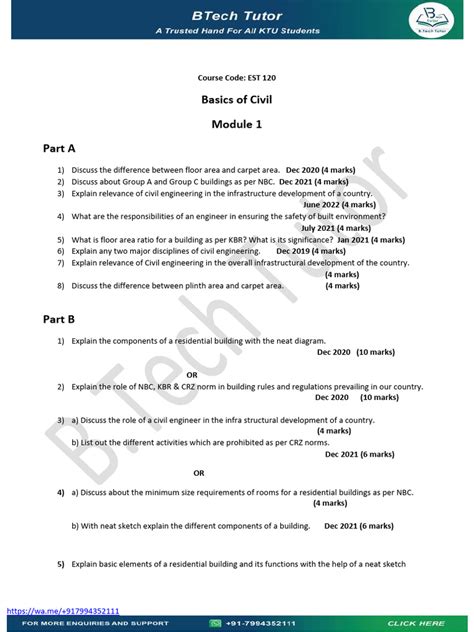 Civil Module 1 Question Pdf Engineering