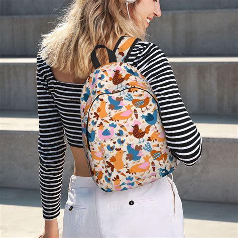 Horeoi Cute Chickens For Canvas Backpack For School Outdoor Travel Use