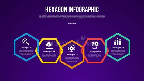 Hexagon Or Hexagonal Six Sided Polygon Template Infographic With Hexagon Chain On Horizontal