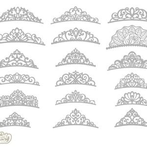 Tiara Svg Set Tiara Princess Crown Princess Svg Tiara For Girls Cricut Template Set Tiara