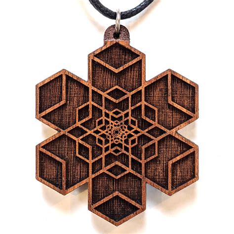 Cube Expansion Hardwood Pendant Lasertrees