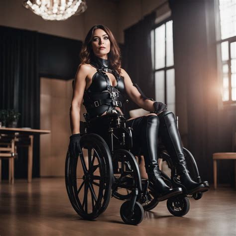 Kinky Paraplegic Woman In Wheelchair Wearing Leath By Rebenhoi On