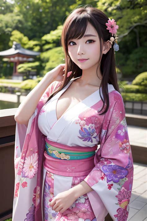 A Close Up Of A Woman In A Kimono Dress Posing For A Picture Seaart Ai