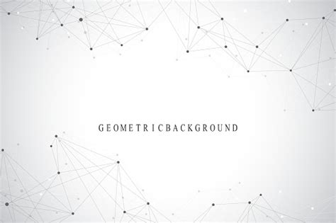 연결된 선과 점이 있는 기하학적 추상적 배경입니다 프레젠테이션을 위한 네트워크 및 연결 배경입니다 그래픽 다각형 배경입니다 웨이브 흐름 과학 벡터 일러스트레이션 0명에 대한