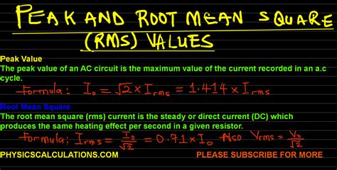 Root Mean Square Definitions Formula And Calculations