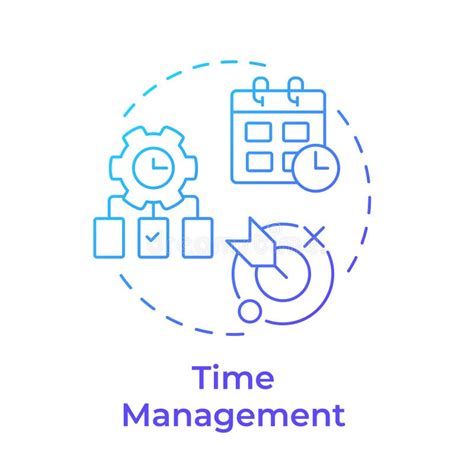 Time Management Blue Gradient Concept Icon Stock Illustration