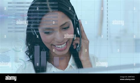 Image Of Graphs And Statistics Rolling On A Grid Over A Biracial Female