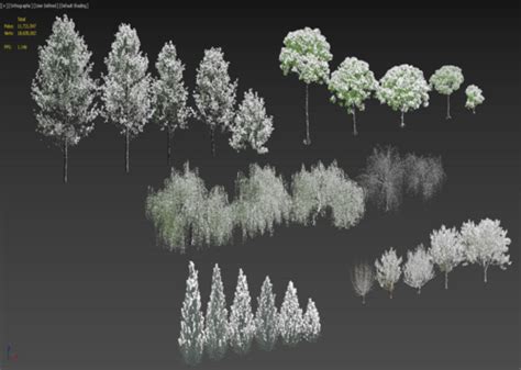 冬天被雪覆盖的树木 模型 树木模型库 3ds Max max 模型下载 cg模型网