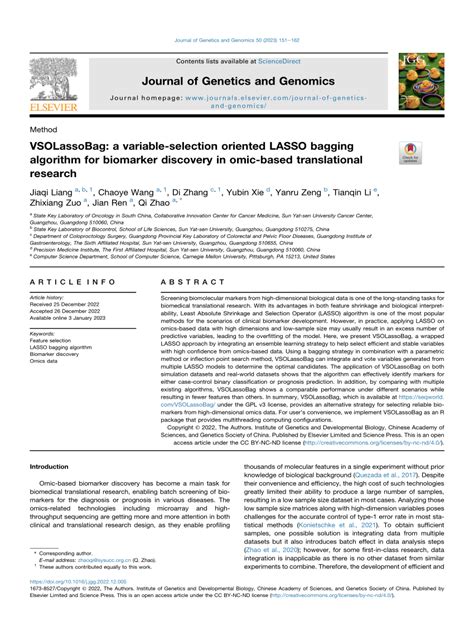 Pdf Vsolassobag A Variable Selection Oriented Lasso Bagging