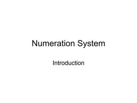 Number System Introduction Pptx
