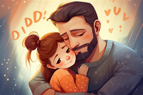 Premium Ai Image A Father Hugs His Daughter