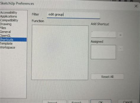 Edit Group Shortcut Available Pro Sketchup Community