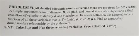 Solved PROBLEM 1 All Detailed Calculation Unit Conversion Chegg Com