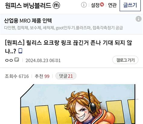 [원피스] 릴리스 요크랑 링크 끊긴거 존나 기대 되지 않냐  유머 움짤 이슈 에펨코리아