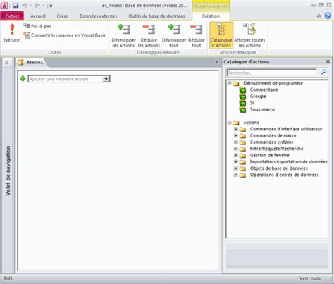 présentation des macros et du langage vba base access