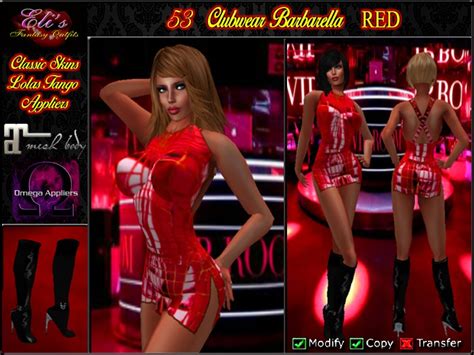 Second Life Marketplace 53 Clubwear Barbarella Red