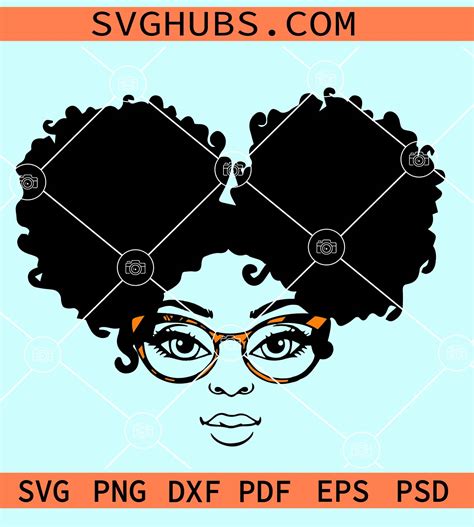 Black Woman Afro Hair With Sunglasses Svg Black Woman Face Svg Afro