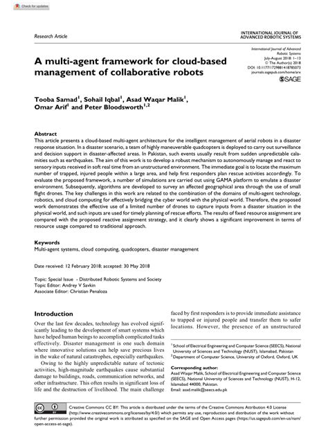 pdf a multi agent framework for cloud based management of