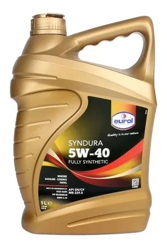 Aceite 100% Sintético Eurol Syndura 5w40 - 5 Litros | MercadoLibre
