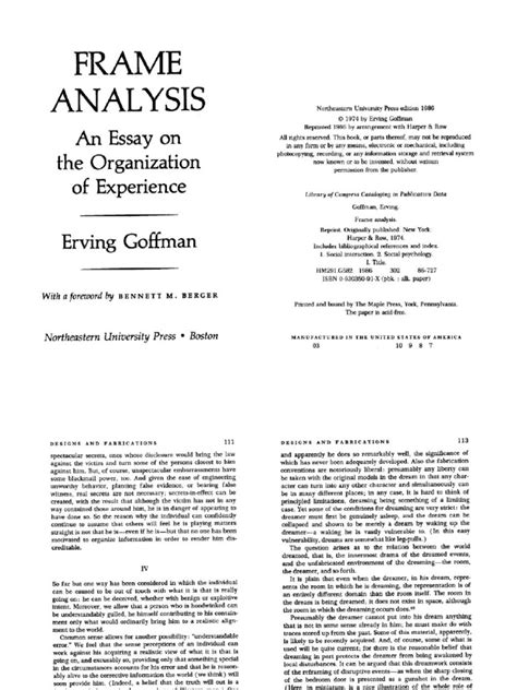 Goffman Frame Analysis Pdf