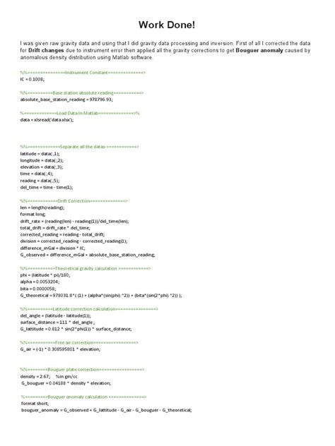 Gravity Data Processing Pdf Geophysics Physical Sciences