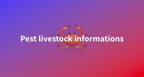 Pest Livestock Informations A Hugging Face Space By Gaia Mistral