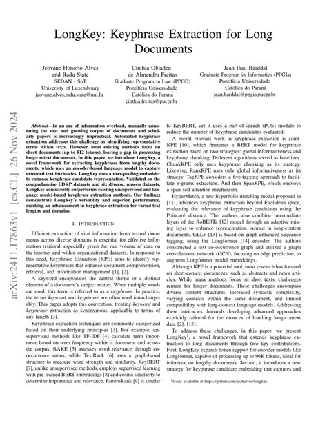 Pdf Longkey Keyphrase Extraction For Long Documents