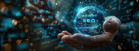 Global Seo Optimization Hand Holding Earth With Seo Text Premium Ai