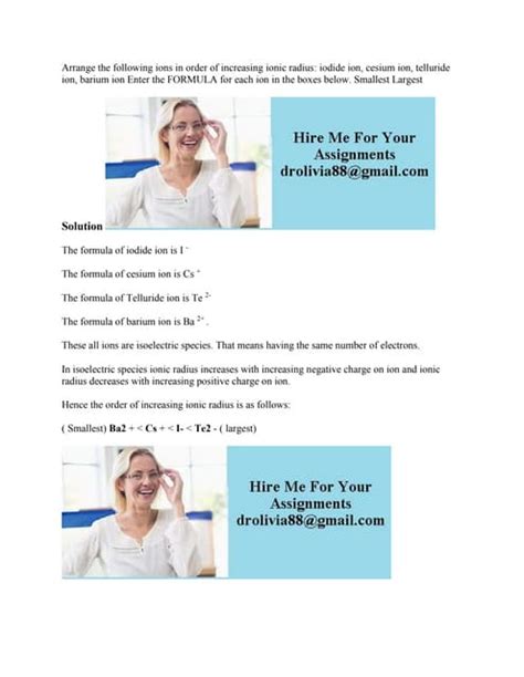 Arrange The Following Ions In Order Of Increasing Ionic Radius Iodide Docx