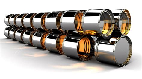 격리 된 금속 드럼 및 흰색 배경에 컨베이어의 3d 그림 기름 통 오일 배럴 오일 탱크 배경 일러스트 및 사진 무료