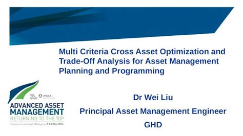 pptx optimisation and tradeoff analysis tool for asset management