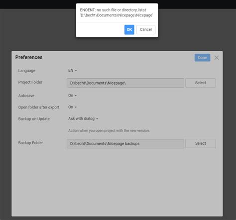 Cannot Recognize Project Folder After Reloading Windows Nicepage Forum