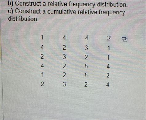 Solved B Construct A Relative Frequency Distribution C Chegg