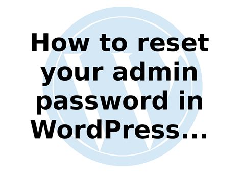 How To Reset Your Wordpress Admin Password The Happy Coders Web