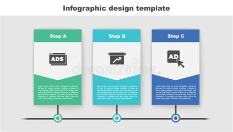 Set Advertising Board With Graph Chart And Business Infographic Template Stock Vector