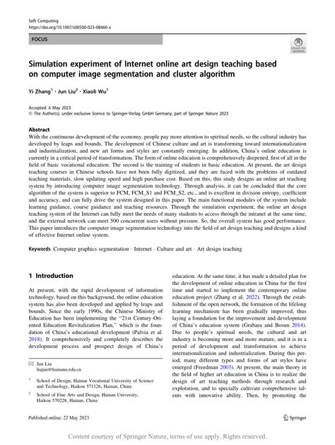 simulation experiment of internet online art design teaching based on