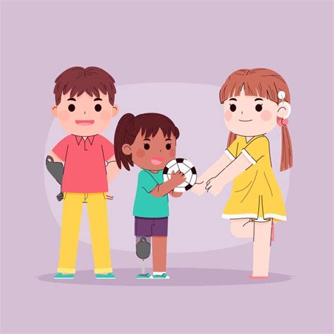 손으로 그린 장애인 그림 무료 벡터