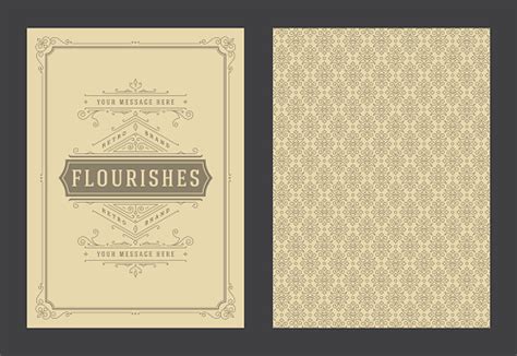 빈티지 장식 인사말 카드 캘리모트 화려한 소용돌이와 비네팅 프레임 디자인 벡터 템플릿 골동품에 대한 스톡 벡터 아트 및 기타 이미지 골동품 금선세공 꽃무늬 Istock