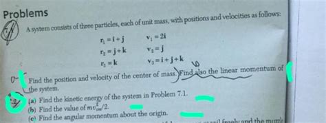 solved problems a system consists of three particles each