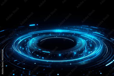 digital analysing and loading data hud display loading analysing data rotating circles