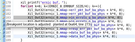 vitis 2021 2 debug microblaze breakpoint location is adjusted and