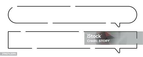 수평 말풍선 프레임 세트 간단한 손으로 그린 긴 말풍선 벡터 일러스트 레이션 자료 흑백 흑백 흰색 배경 파선 0명에 대한 스톡 벡터 아트 및 기타 이미지 Istock