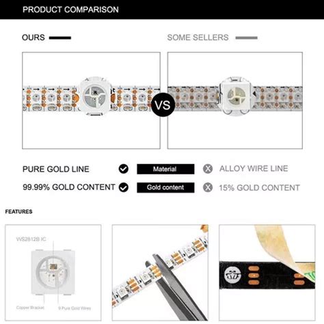 Tira Led Rgb Direccionable Ws2812b Ws2812 1m 60 Leds 5v Ip30 En Venta En Milagro Guayas Por Sólo