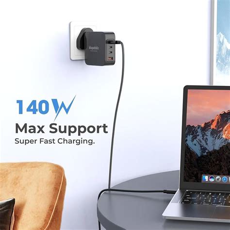 Blupebble Port PD GaN Fast Charger Wall Plug PD W Total Output USB A X USB C