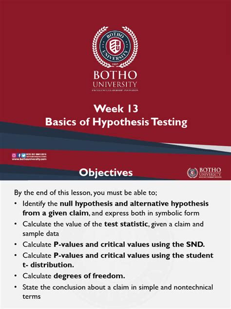 Week 13 Hypothesis Testing Pdf P Value Hypothesis