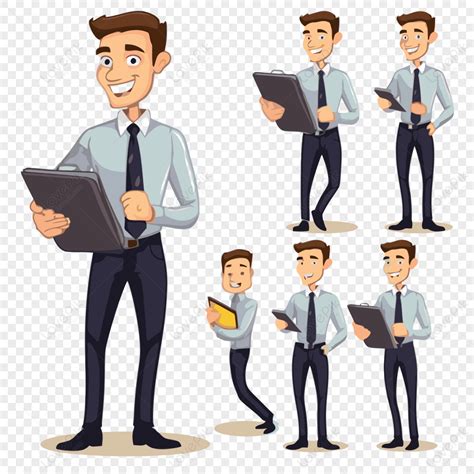 클립보드를 가진 사업가 클립 아트 남자 실업가 만화 Png 일러스트 무료 다운로드 Lovepik